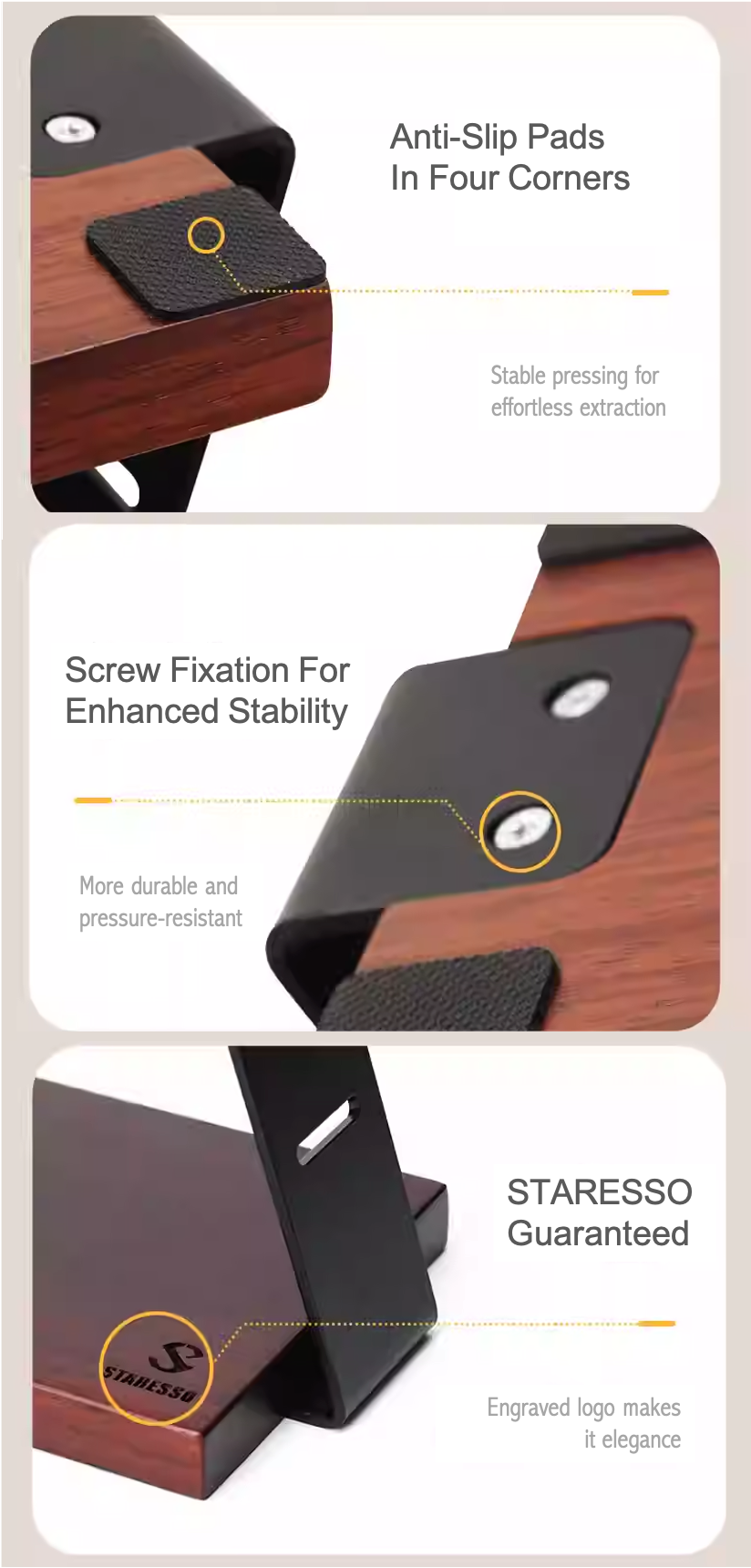 STARESSO Wood Bracket|Make Barista Brewing More Stable