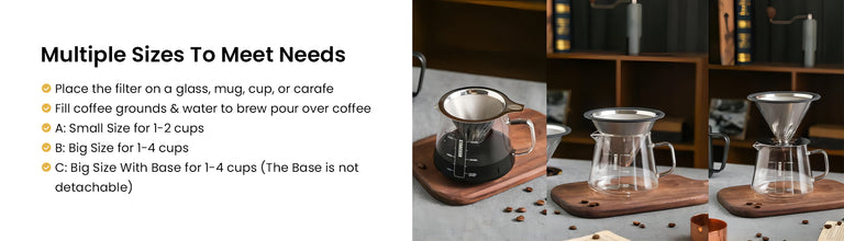 STARESSO Pour Over Metal Coffee Filter | Coffee Pour Over Steel Filter